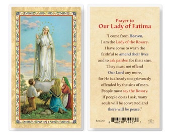Our Lady of Fatima Prayer Cards - Etsy