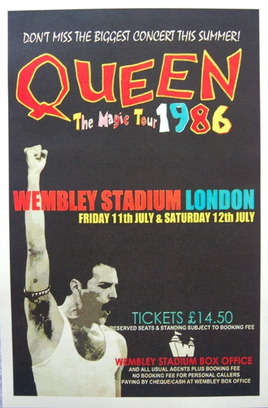 Queen Concert 1986 Tour Concert Poster Print, Rock Wall Art ...