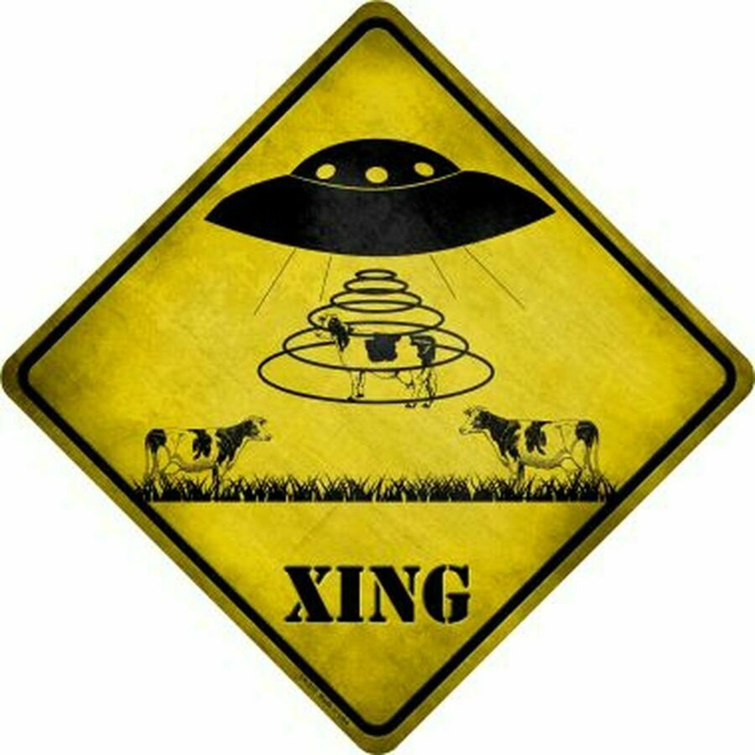 Alien Abduction Tin Crossing Sign Warning Sign Mancave Patio - Etsy