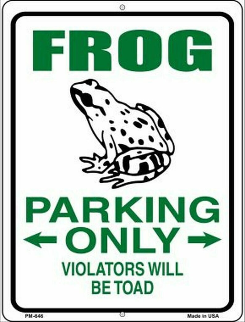 Garden Frog Parking Tin Sign Patio Porch Wall Decor New - Etsy