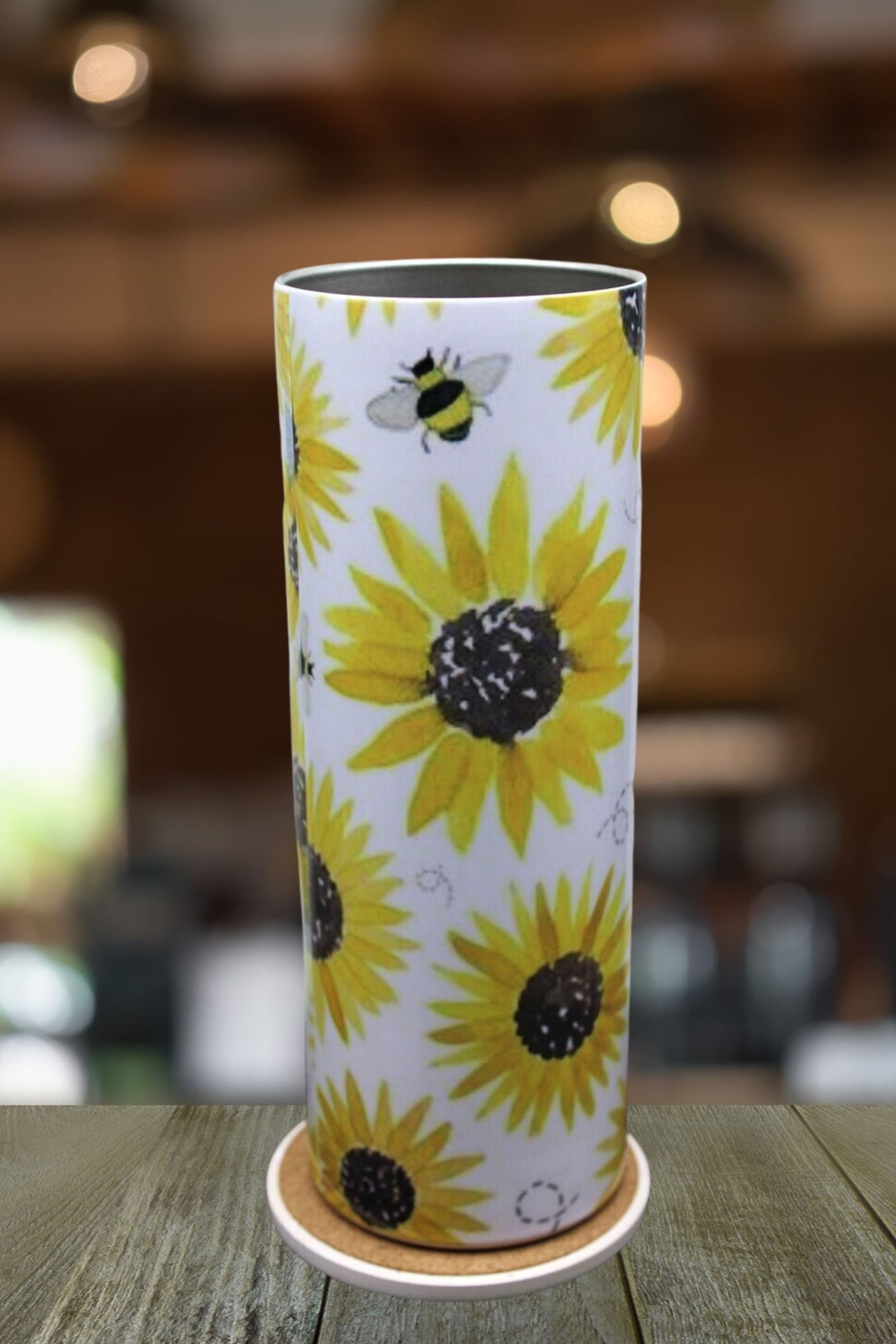 Sunflower Bumble Bee Tumbler 20 Oz Spring Floral Great Gift - Etsy