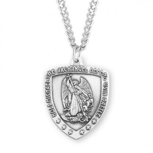 Saint Michael Sterling Silver Shield Medal Catholic Gifts - Etsy