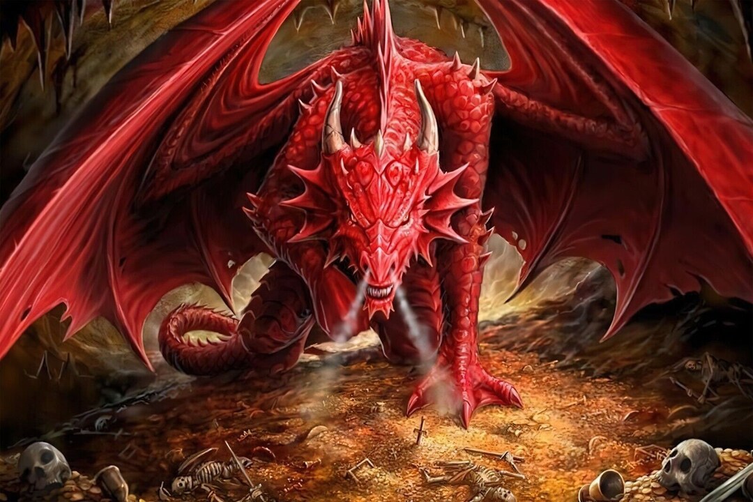 Red Dragon Defender Poster Framing Print Fantasy Wall Decor - Etsy