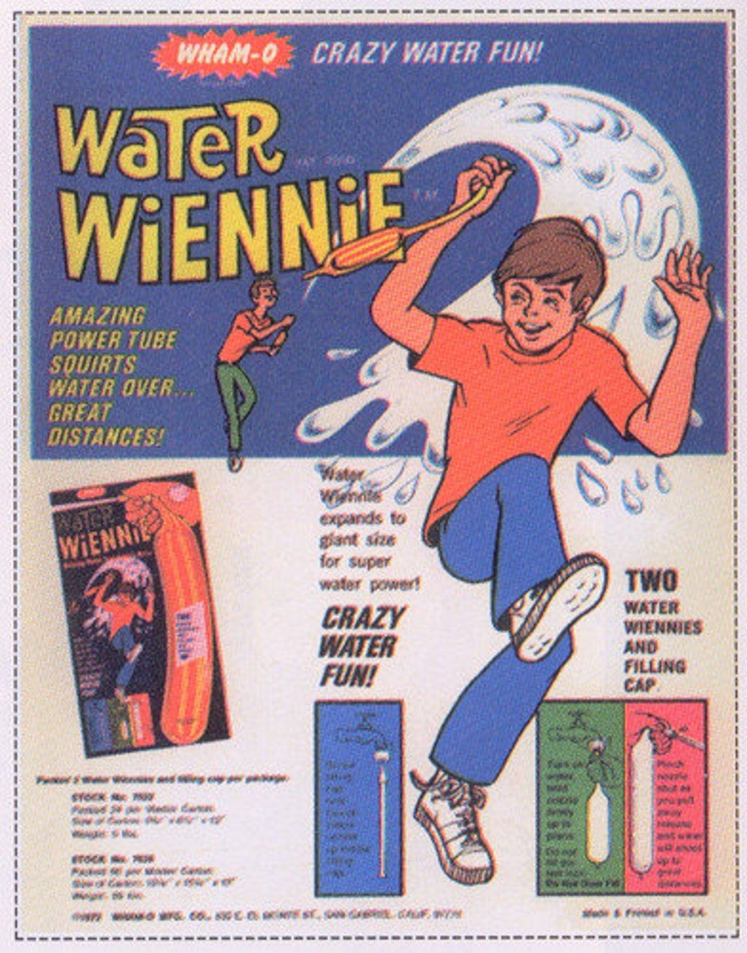 Vintage Wham-o Toys Water Wiennie Reproduction Framing Print Vintage ...