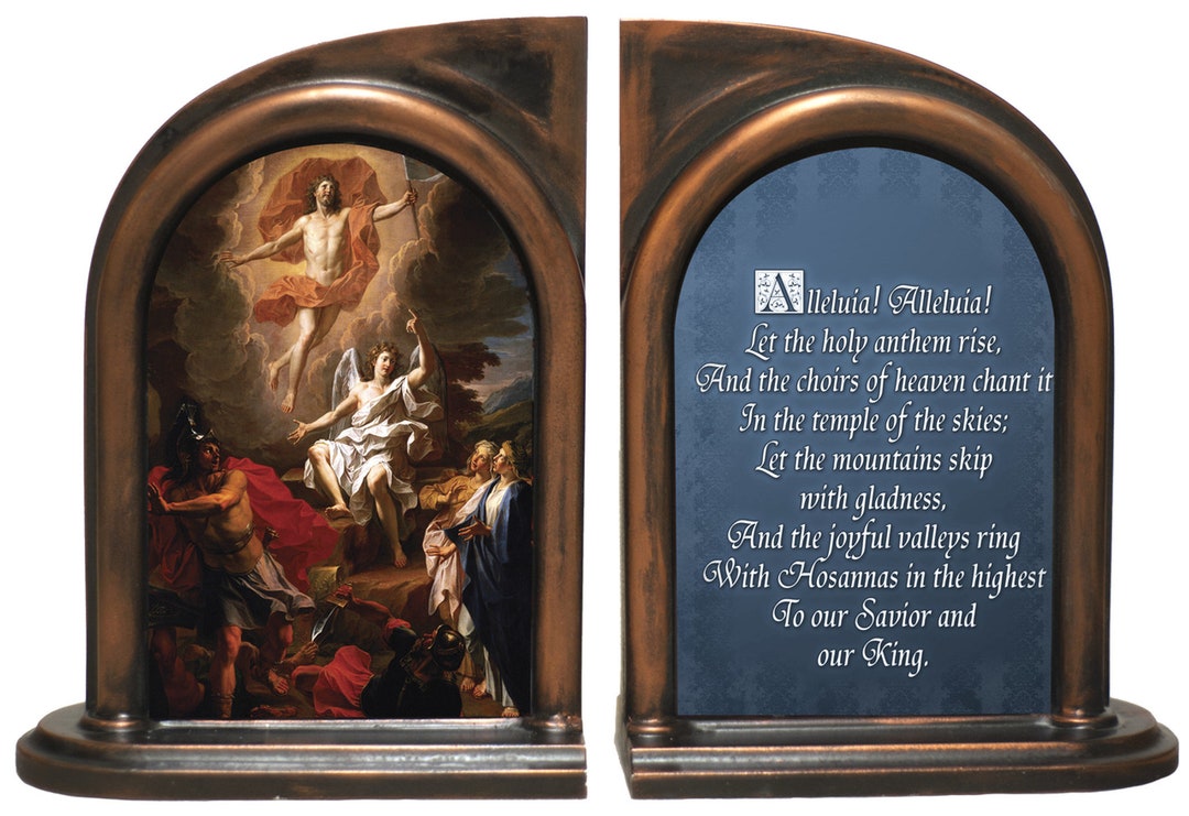 Resurrection of Christ Bookends With Prayer Religious Gifts Room Decor ...