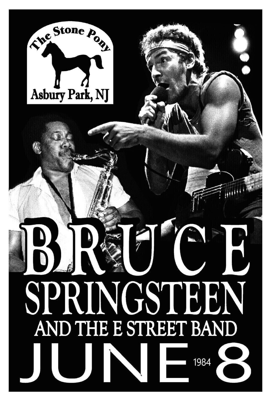 Bruce Springsteen 1984 Concert Poster Print, Rock Wall Art Reproduction ...