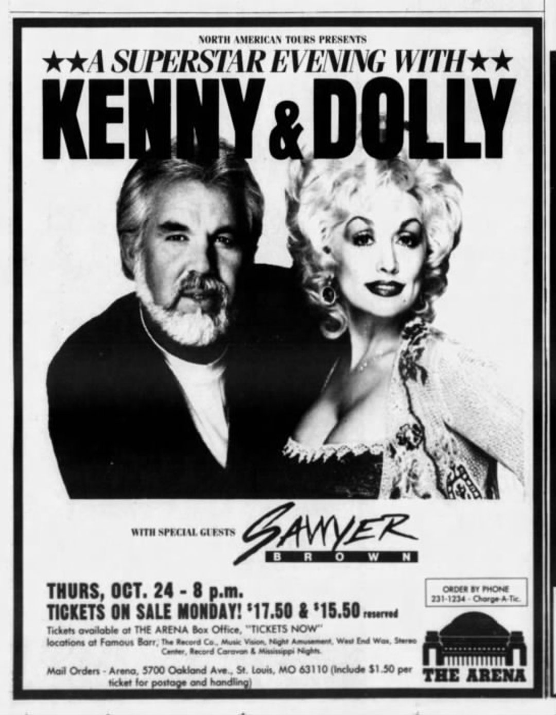 Kenny Rogers Concert Tour Poster Print, Rock Wall Art Reproduction ...