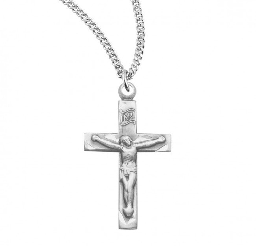 Crucifix Petite Basic Narrow Design Sterling Silver Crucifix Handmade ...