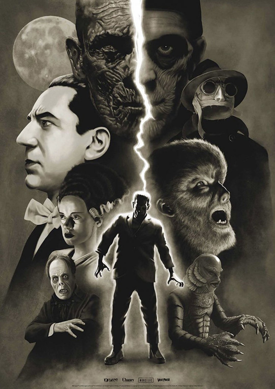 Dracula Werewolf Mummy Universal Studios Classic Framing Print Wall ...