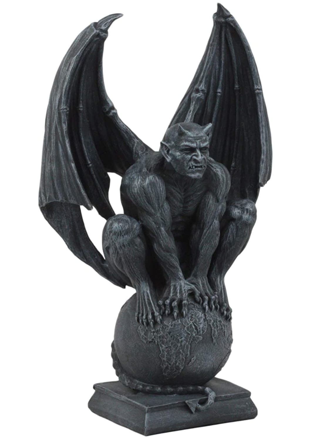 Gargoyle Devil's Satans Grip on the World Lucifer Satan Crouching on ...