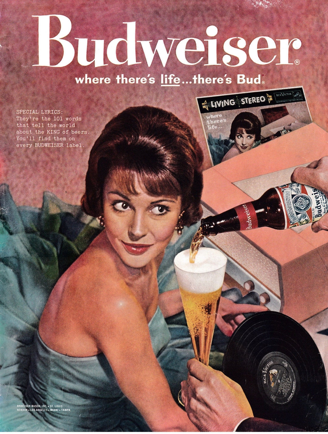 Vintage Budweiser Beer Reproduction Framing Print Vintage Advertising ...
