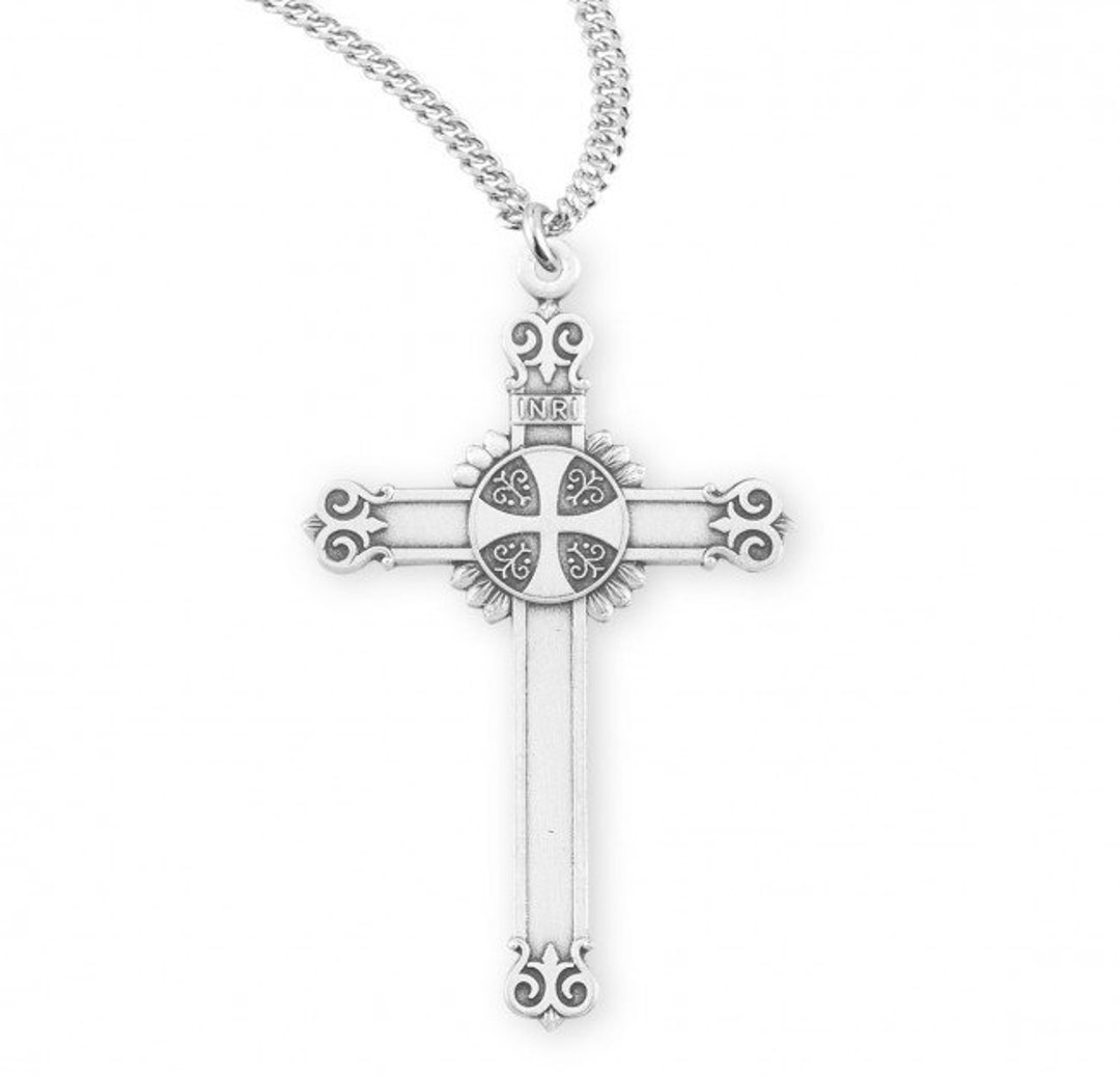 Fancy Cut Sterling Silver Cross Handmade Religious Gifts - Etsy