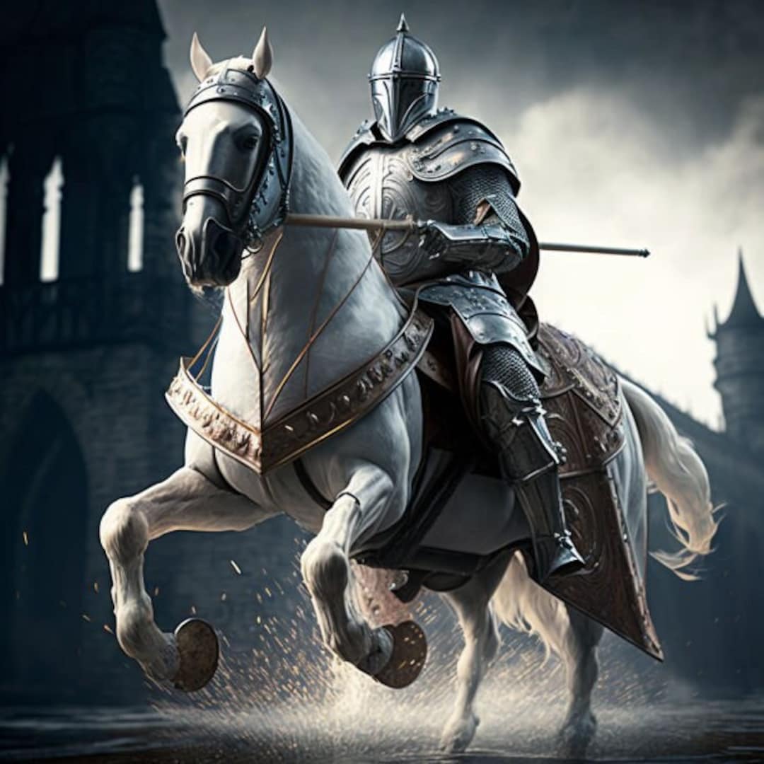 Medieval Knight Poster Framing Print Fantasy Wall Decor - Etsy