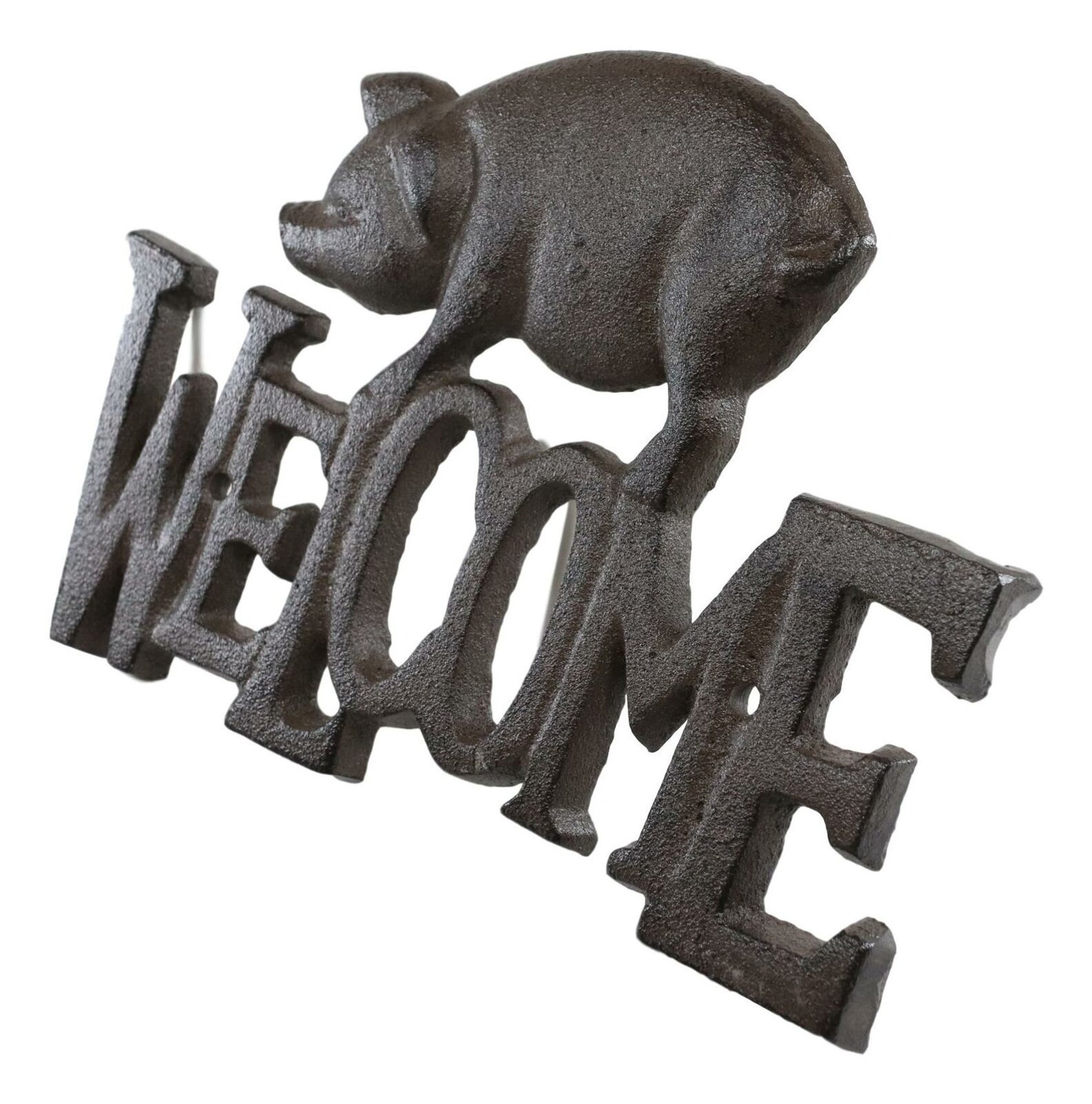 Pig Cast Iron Welcome Sign Rustic Country Farm Pig Welcome - Etsy