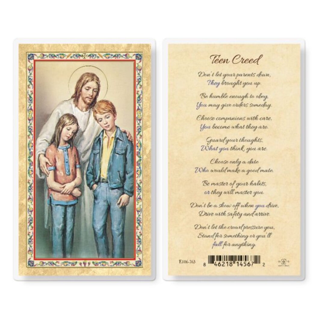 Teen Creed Christ Comforter Prayer Cards Hot Gold Stamped - Etsy