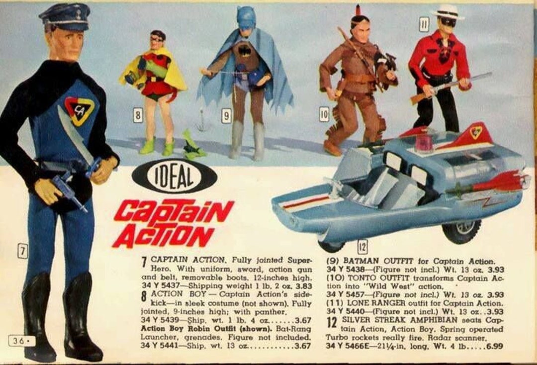 Vintage Captain Action Toy Reproduction Framing Print Vintage ...