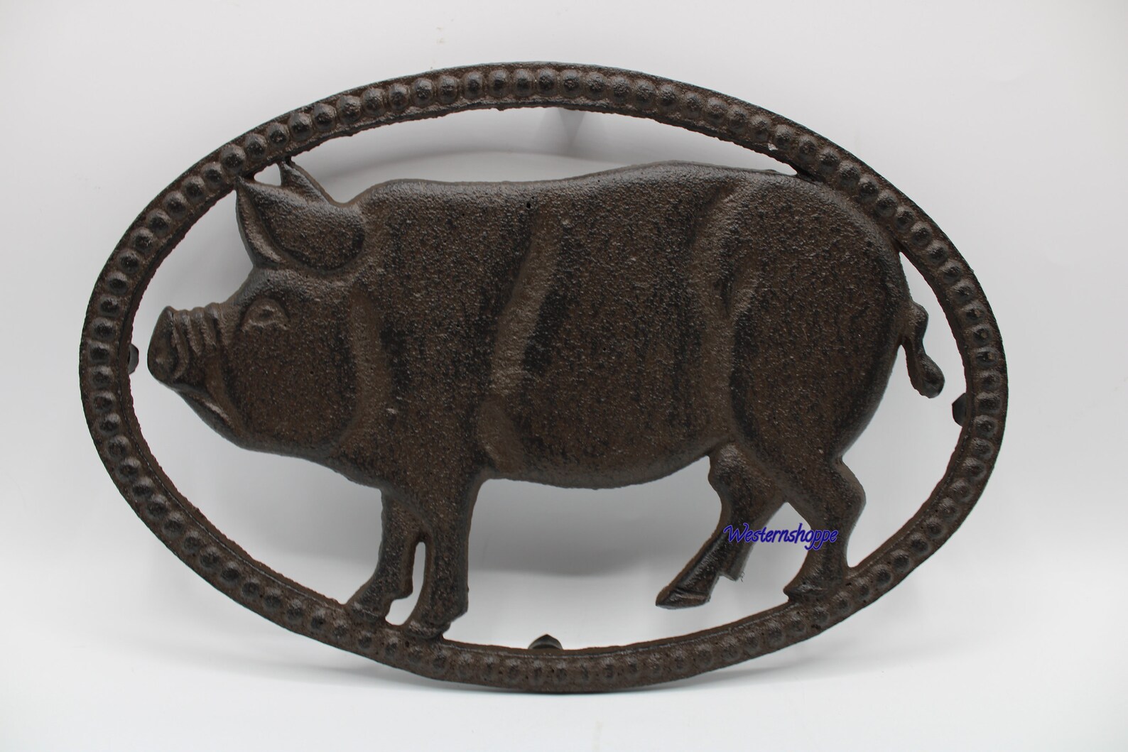 Cast Iron Rustic Pig Cutout With Raised Studs Border Metal - Etsy UK