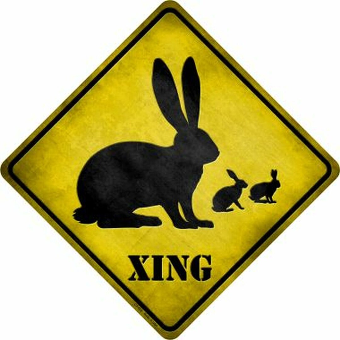 Rabbit Crossing Sign Metal Garden Porch Patio Wall Decor New Made in ...