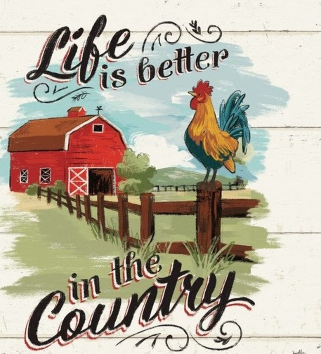 Farm Country Life is Better Poster Framing Print Kitchen Farm Country ...