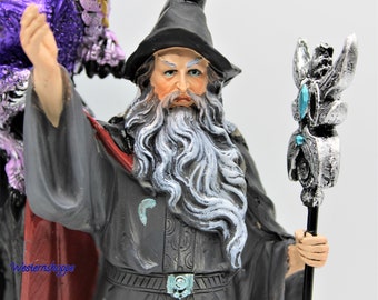 Wizard With Dragon Statue - Etsy