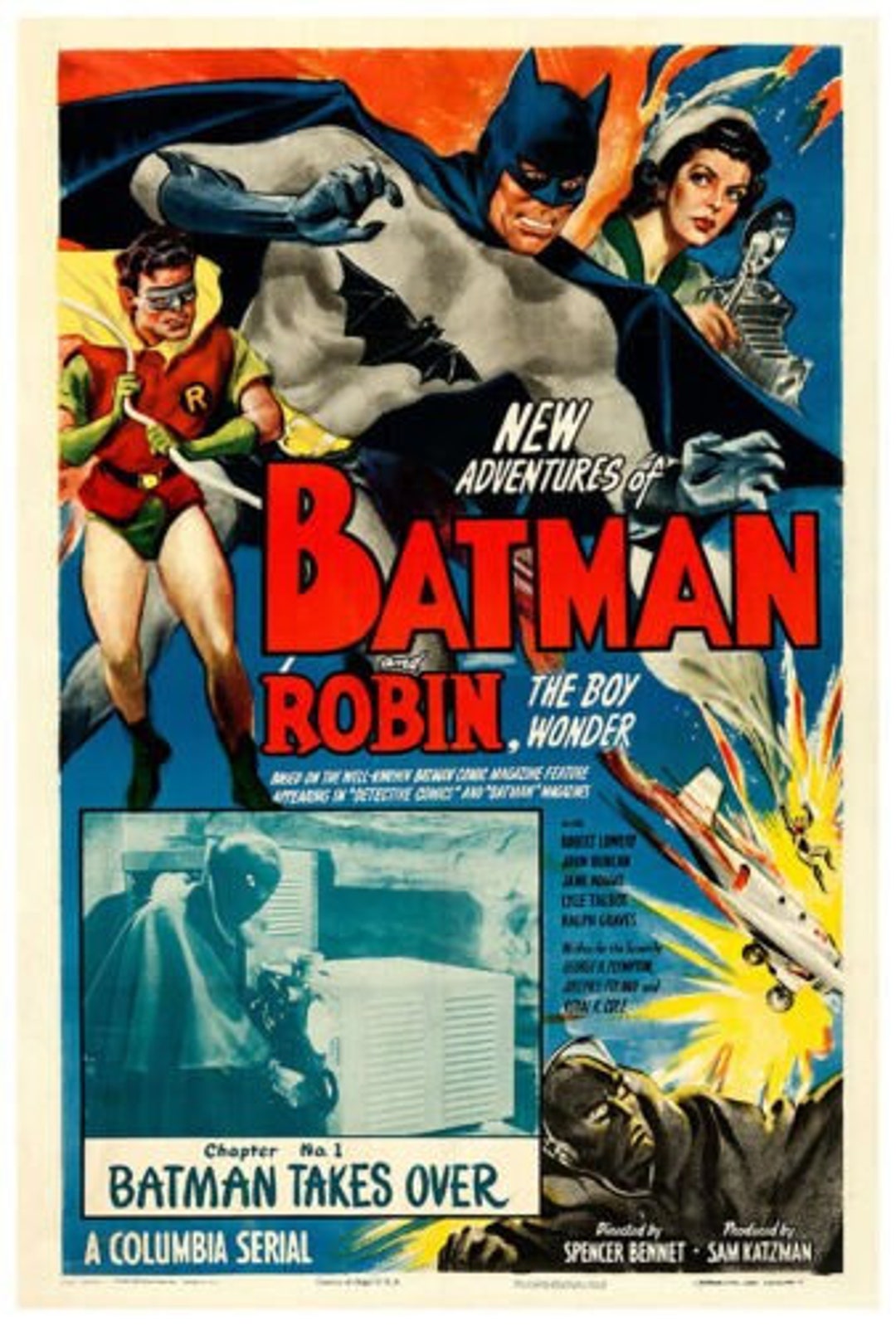 Vintage Batman Republic Serial Framing Print Vintage Movie Poster Wall ...