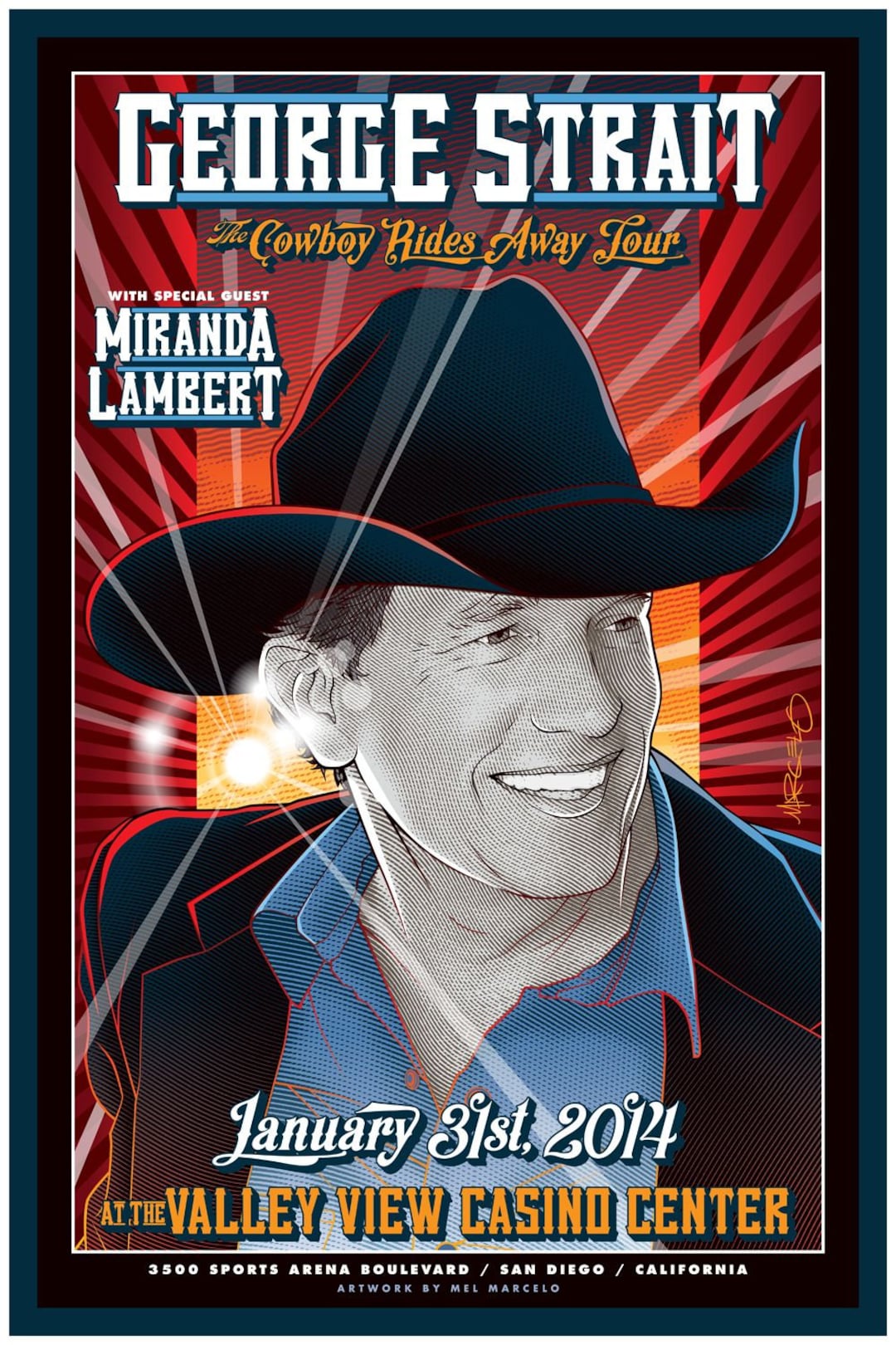 George Strait Concert Tour Poster Print, Rock Wall Art Reproduction ...