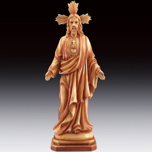 Wood Carved Jesus Statue - Etsy