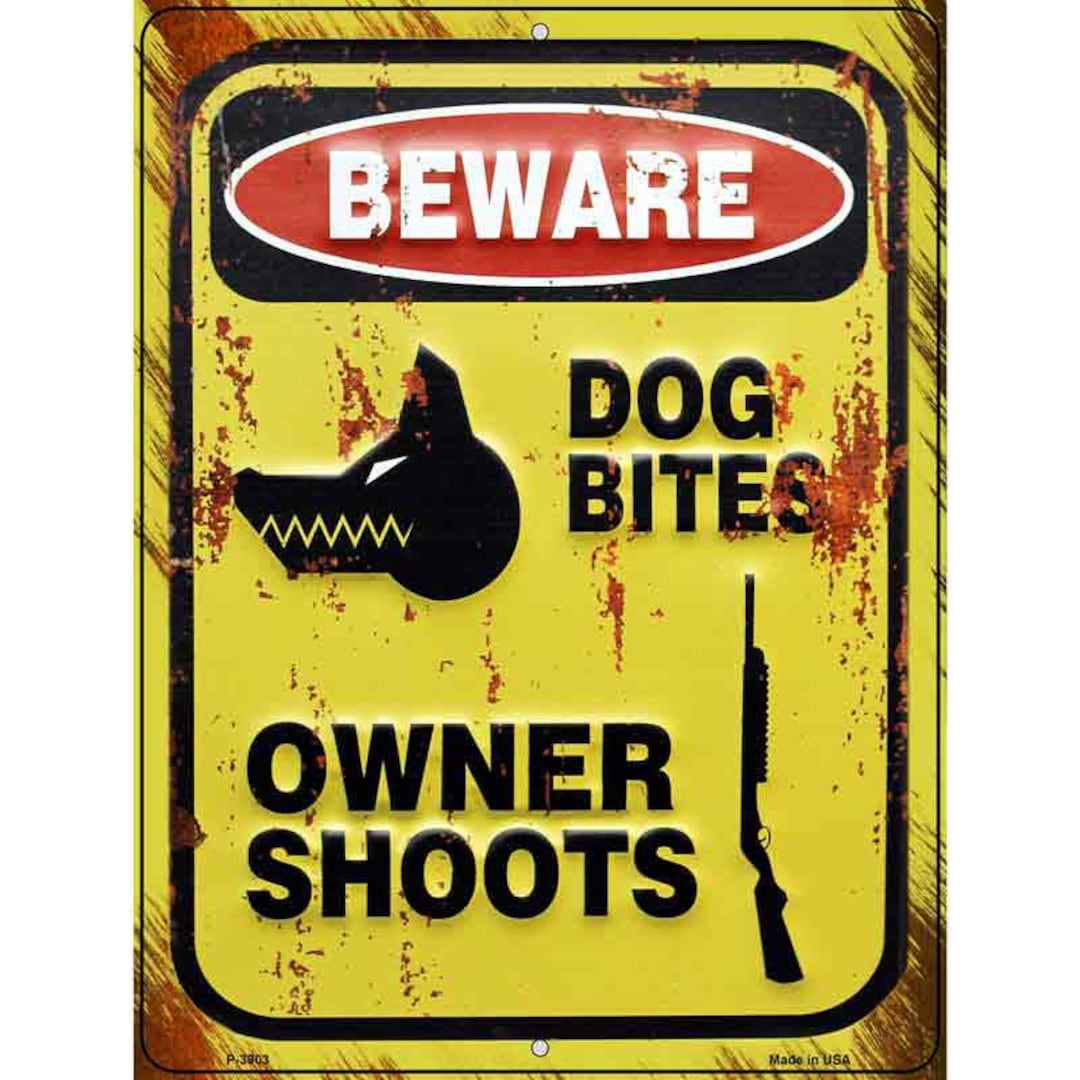 Dog Warning Beware Dog Bites Metal Sign Wall Decor Pets Dogs - Etsy