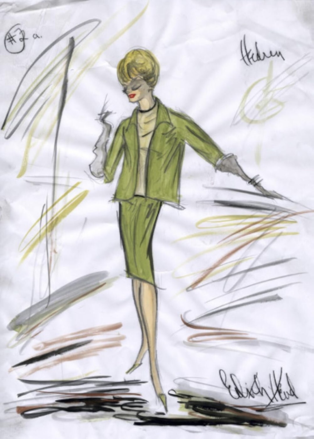Tippi Hedren Edith Head Costume Sketch the Birds 1963 Print Vintage ...
