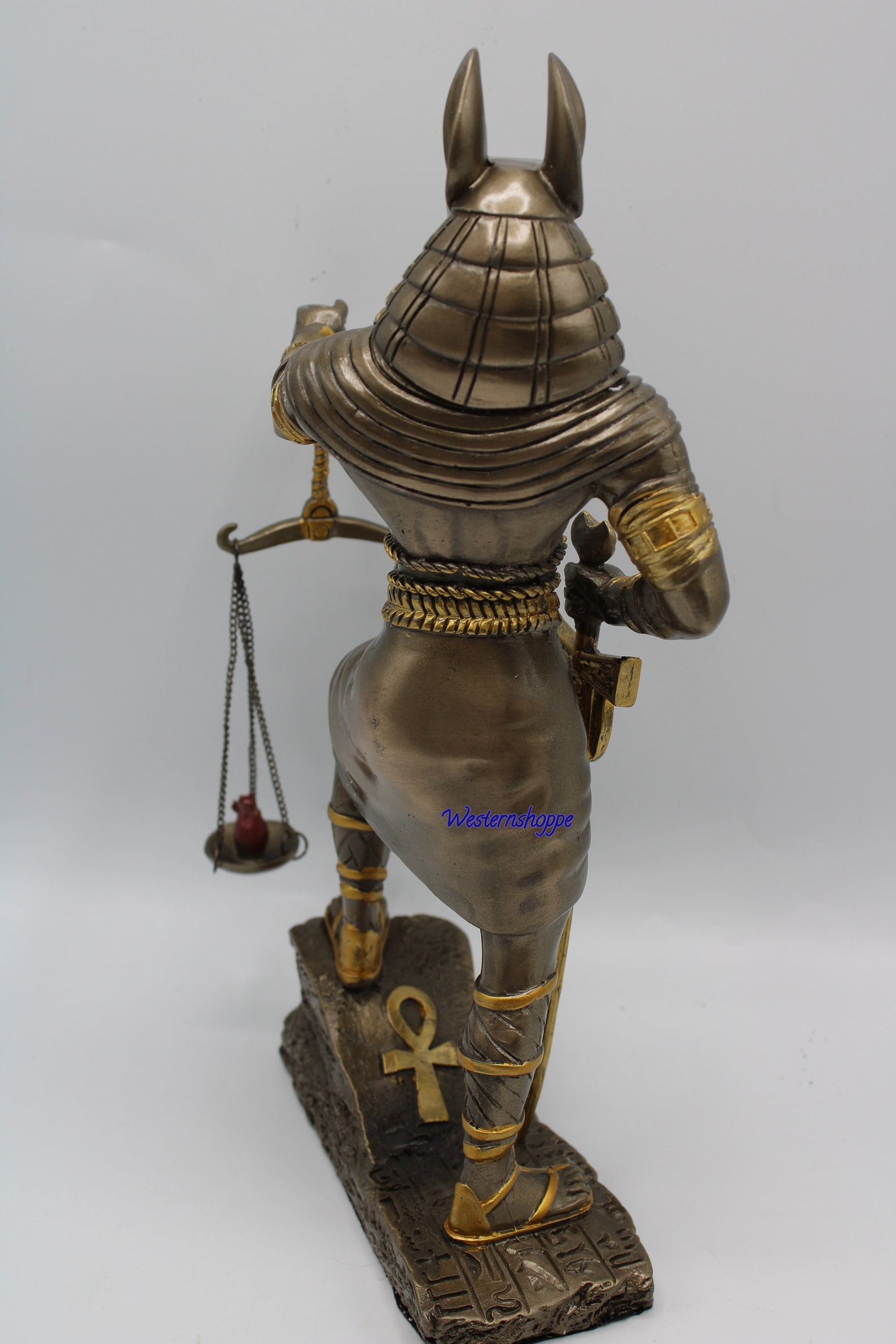 Egyptian jackal Anubis with Scales of Justice Statue Bronze | Etsy