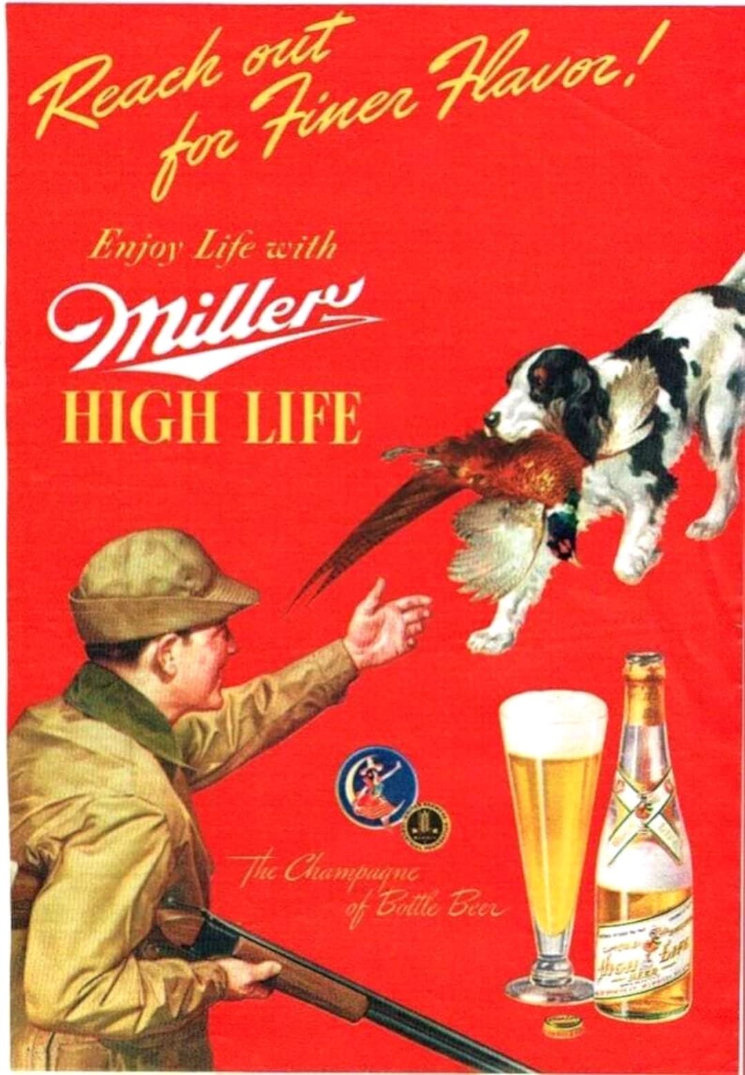 Vintage Miller Beer Reproduction Framing Print Advertising Wall Decor ...