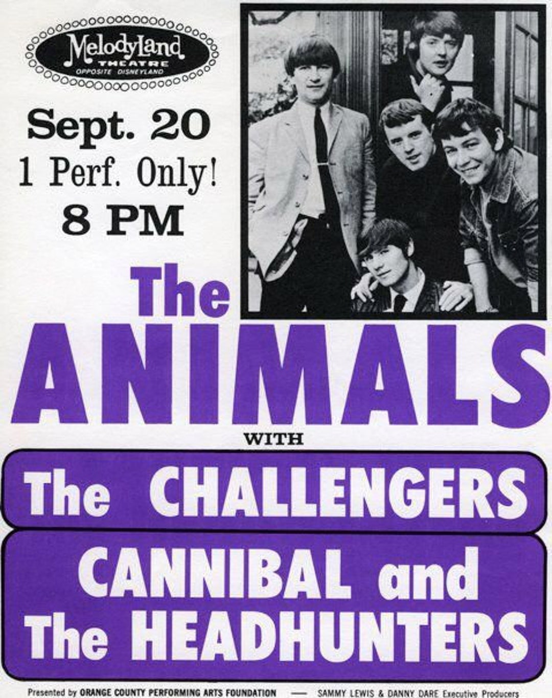 The Animals Concert Tour Poster Print Rock Wall Art Reproduction ...