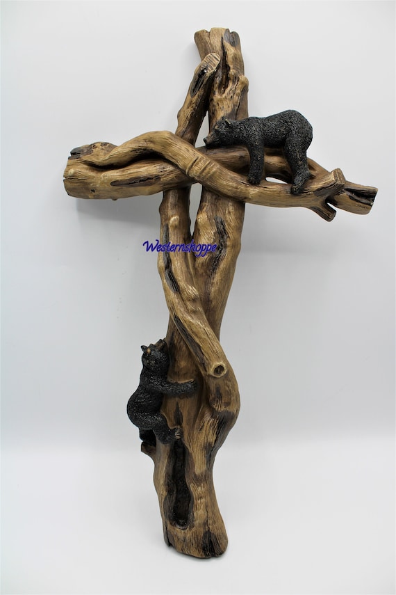 Black Bear Wall Cross Large Wall Cross Rustic Cabin Lodge New - Etsy