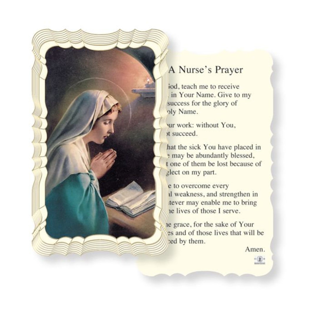 Nurses Prayer Holy Card Gold Foil Embossed Linen Finish Stock Pack of ...