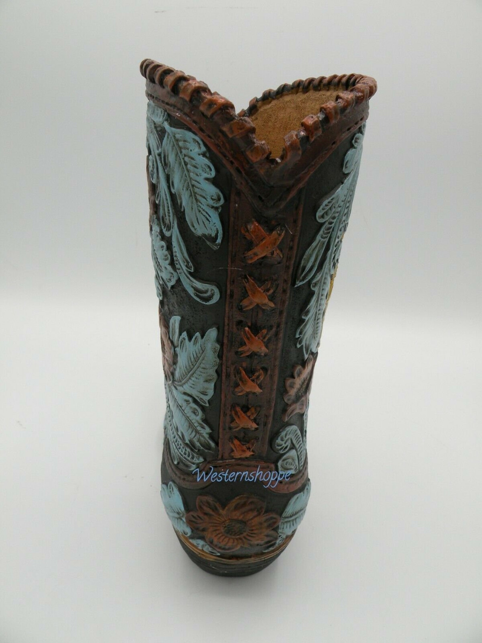 Western Cowboy Boot Vase Gold Bronco Rider Design New - Etsy