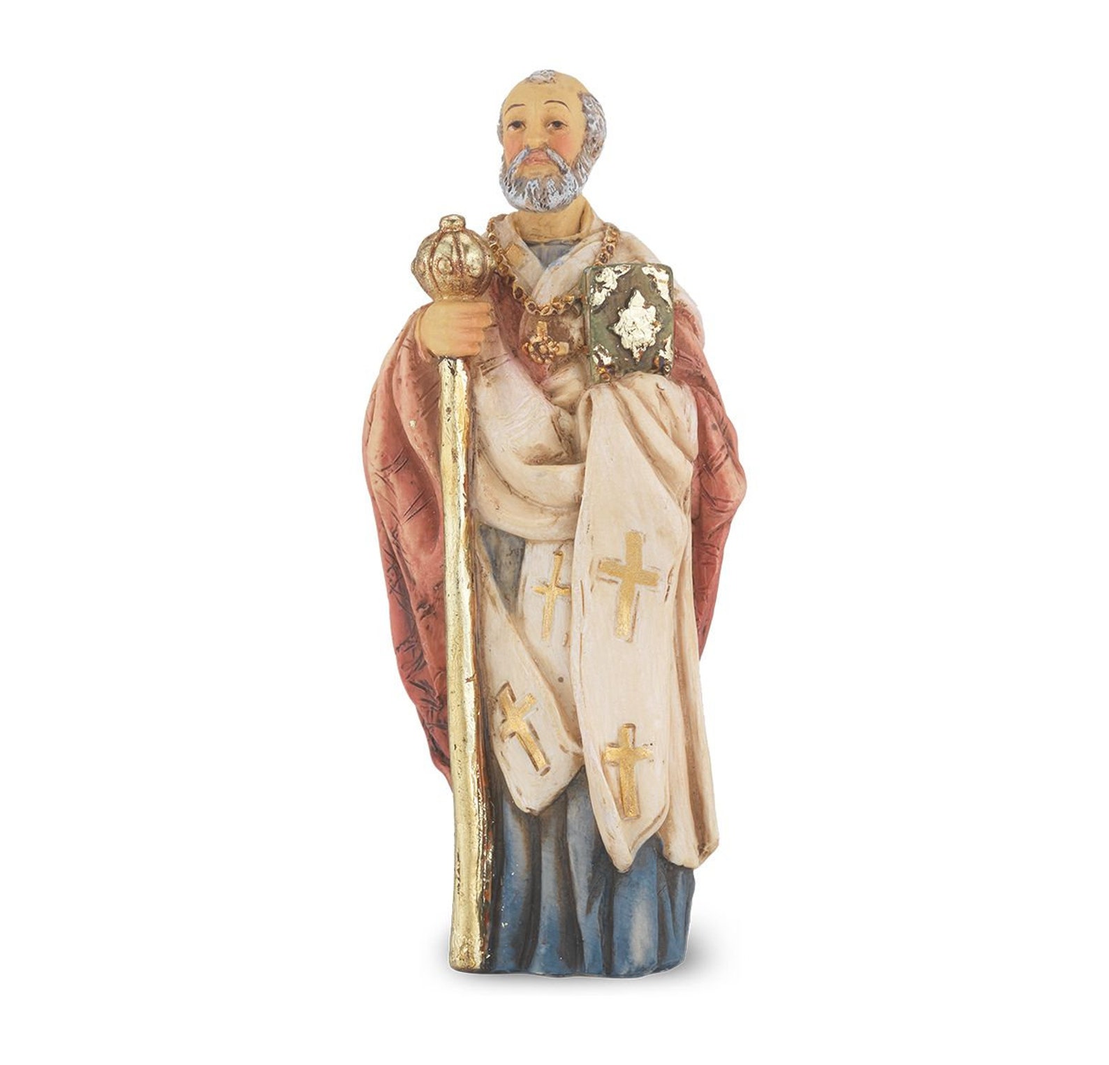 Saint Nicholas Statue Beautiful Hand Painted Catholic Saints - Etsy