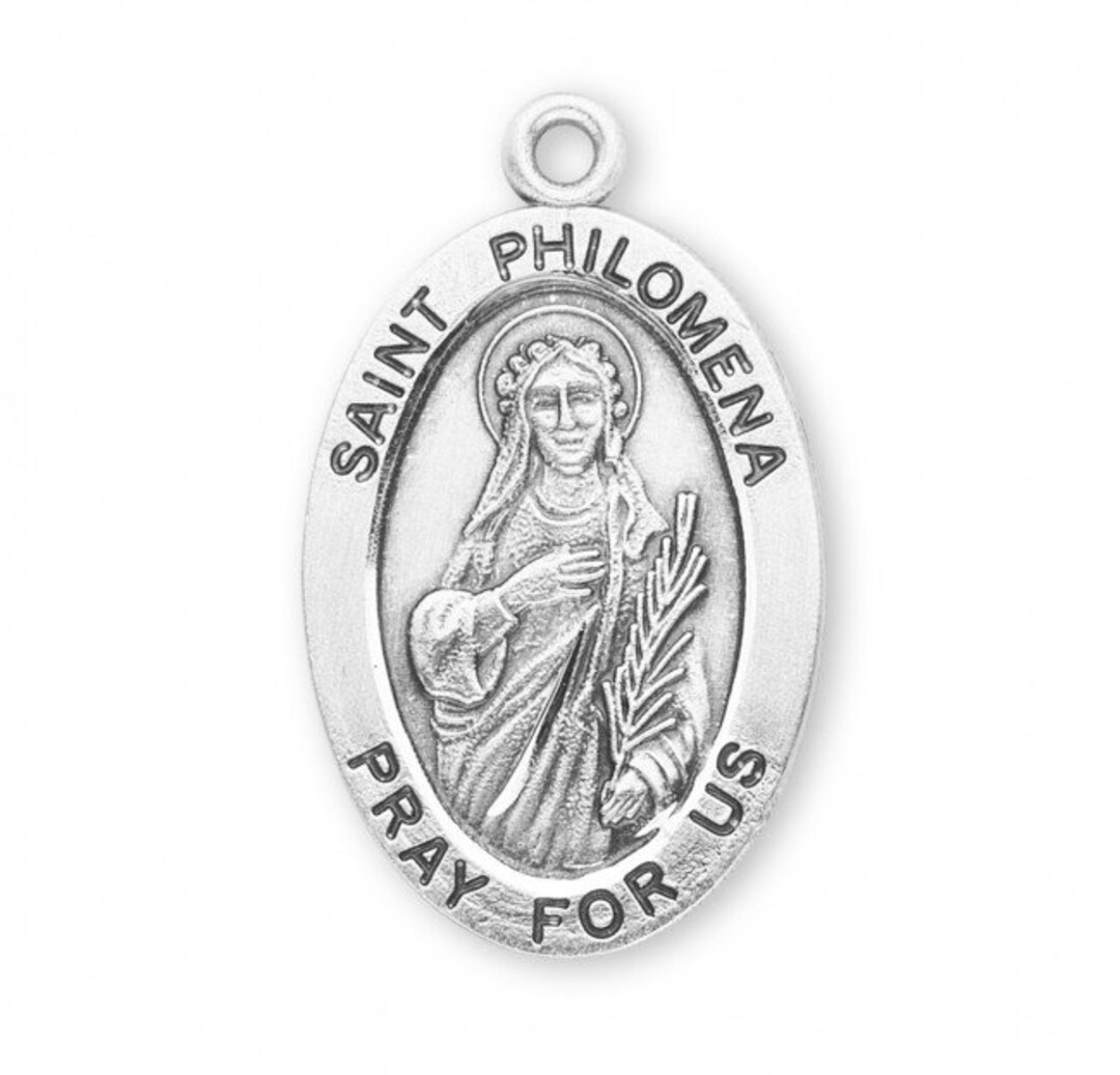 Saint Philomena Oval Sterling Silver Medal New - Etsy