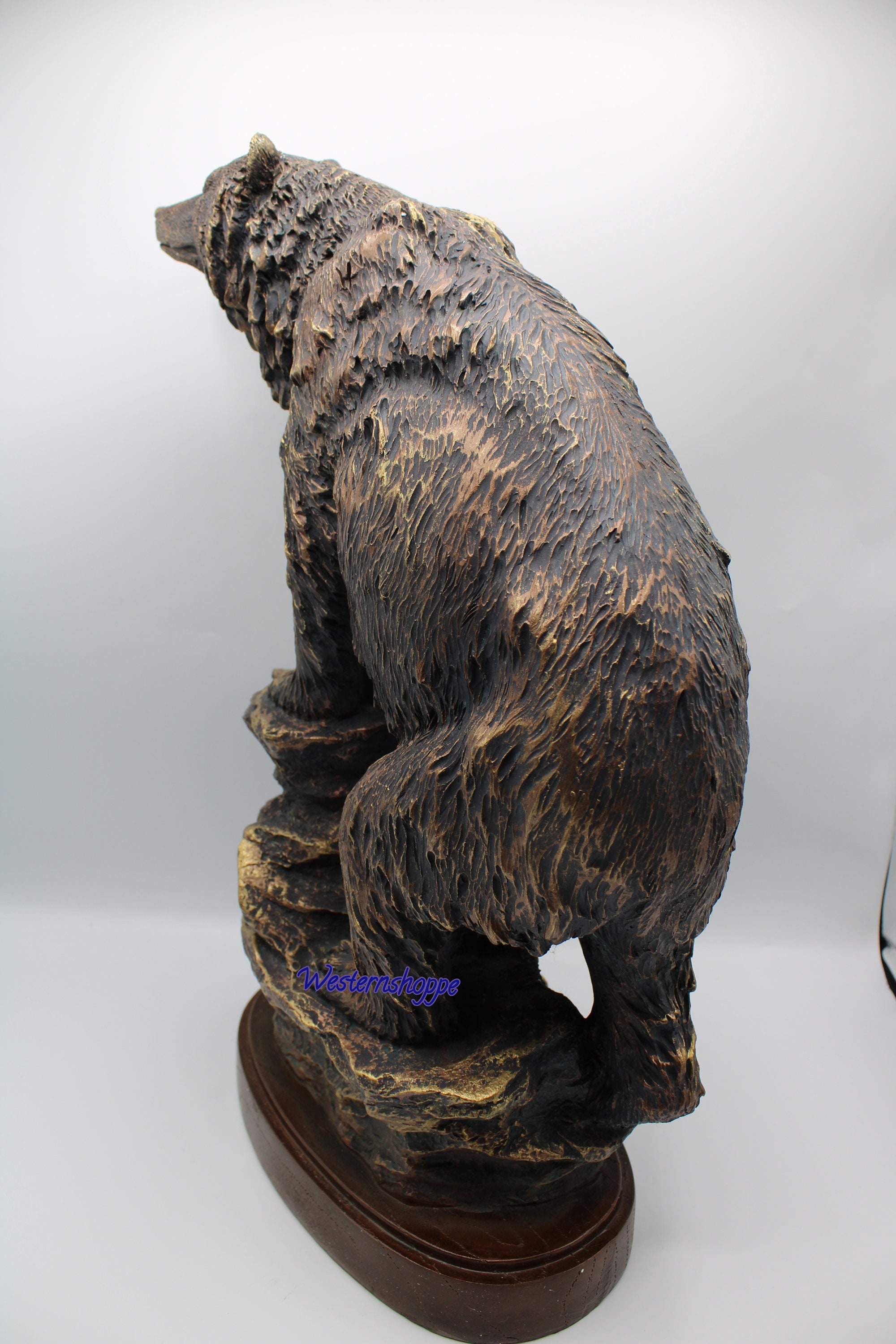 Large Bear Statue Bronze Finish Beautiful Details Hand Painted | Etsy