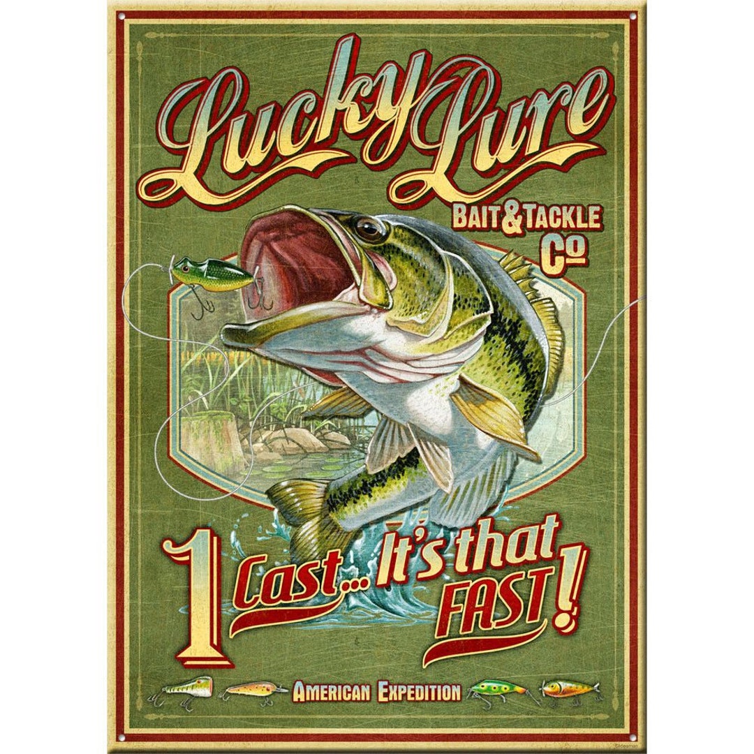 Vintage Fishing Lures Reproduction Framing Print Vintage Advertising ...