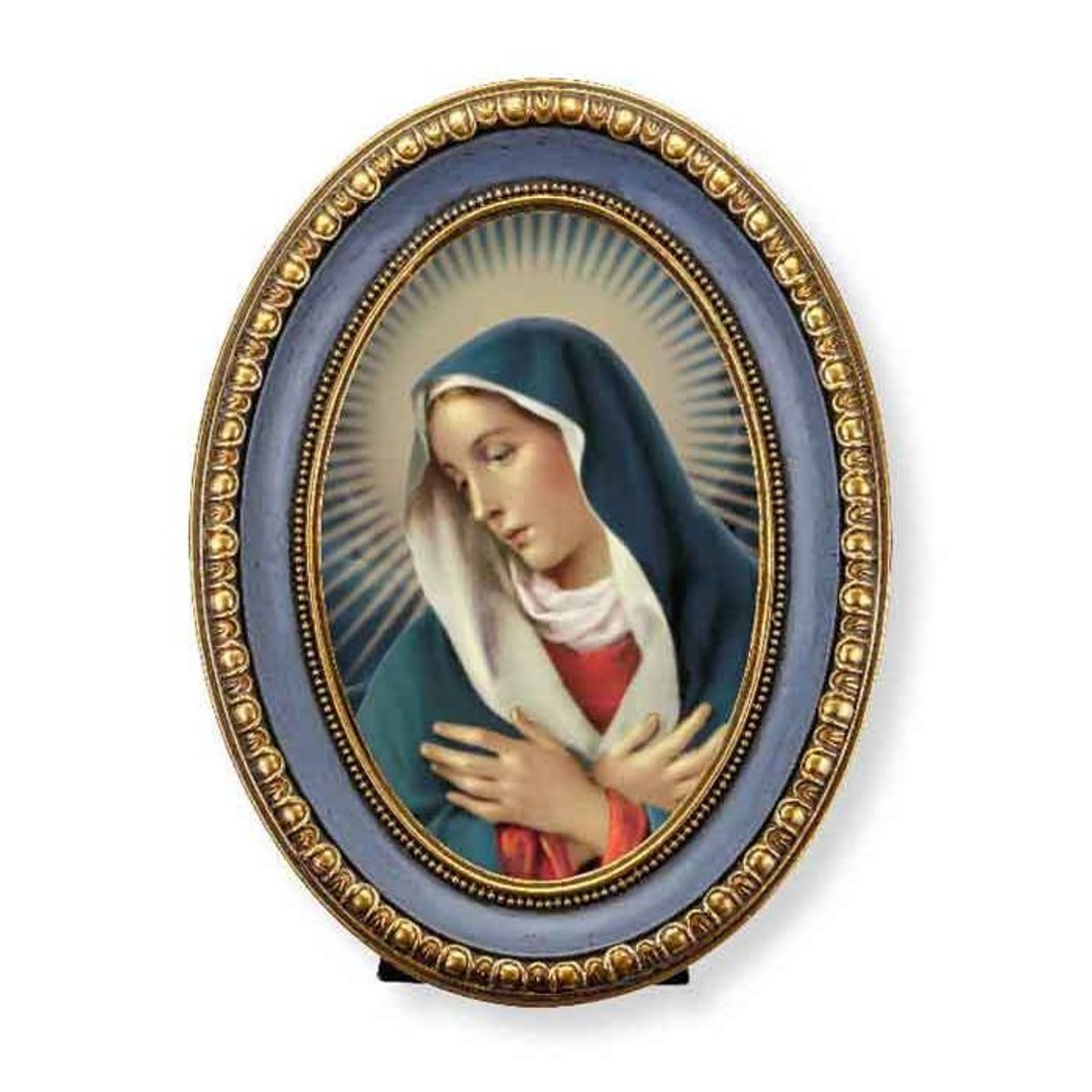 Our Lady of Divine Mercy Print in Oval Gold-leaf Frame - Etsy