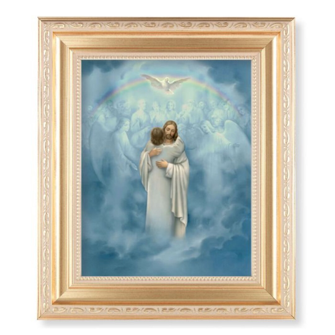 Jesus Welcoming Child Print With 10 1/4 X 12 1/4 Satin Gold Fluted ...