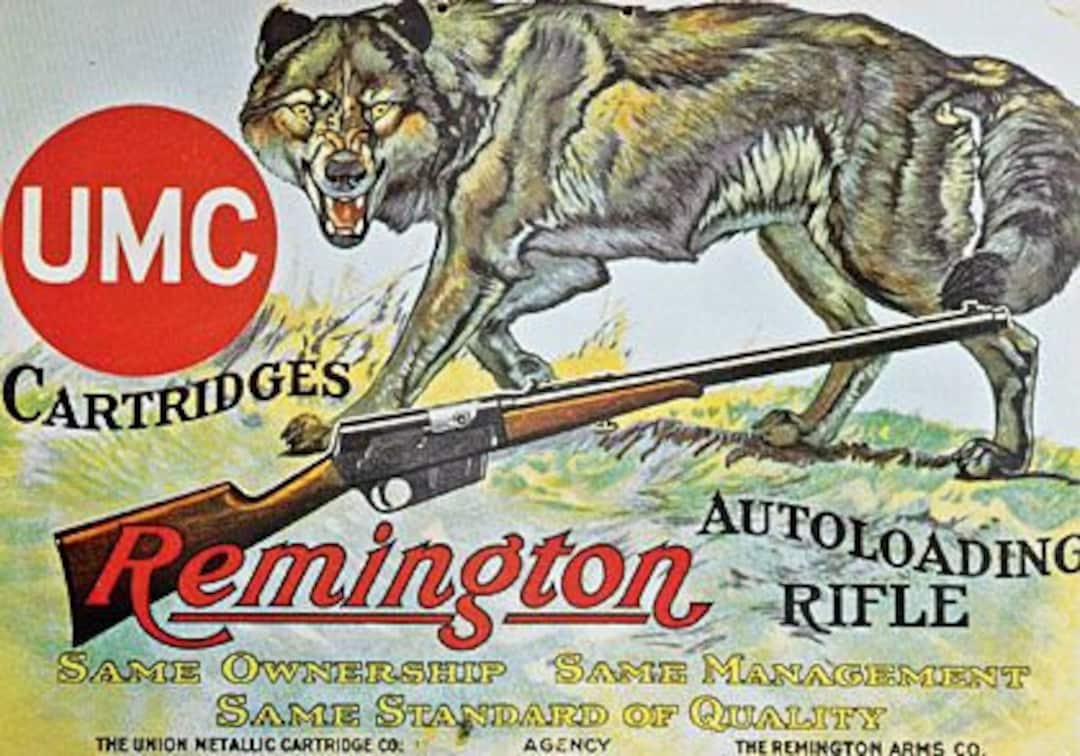 Vintage Remington Wolf Ad Reproduction Framing Print Advertising Wall ...