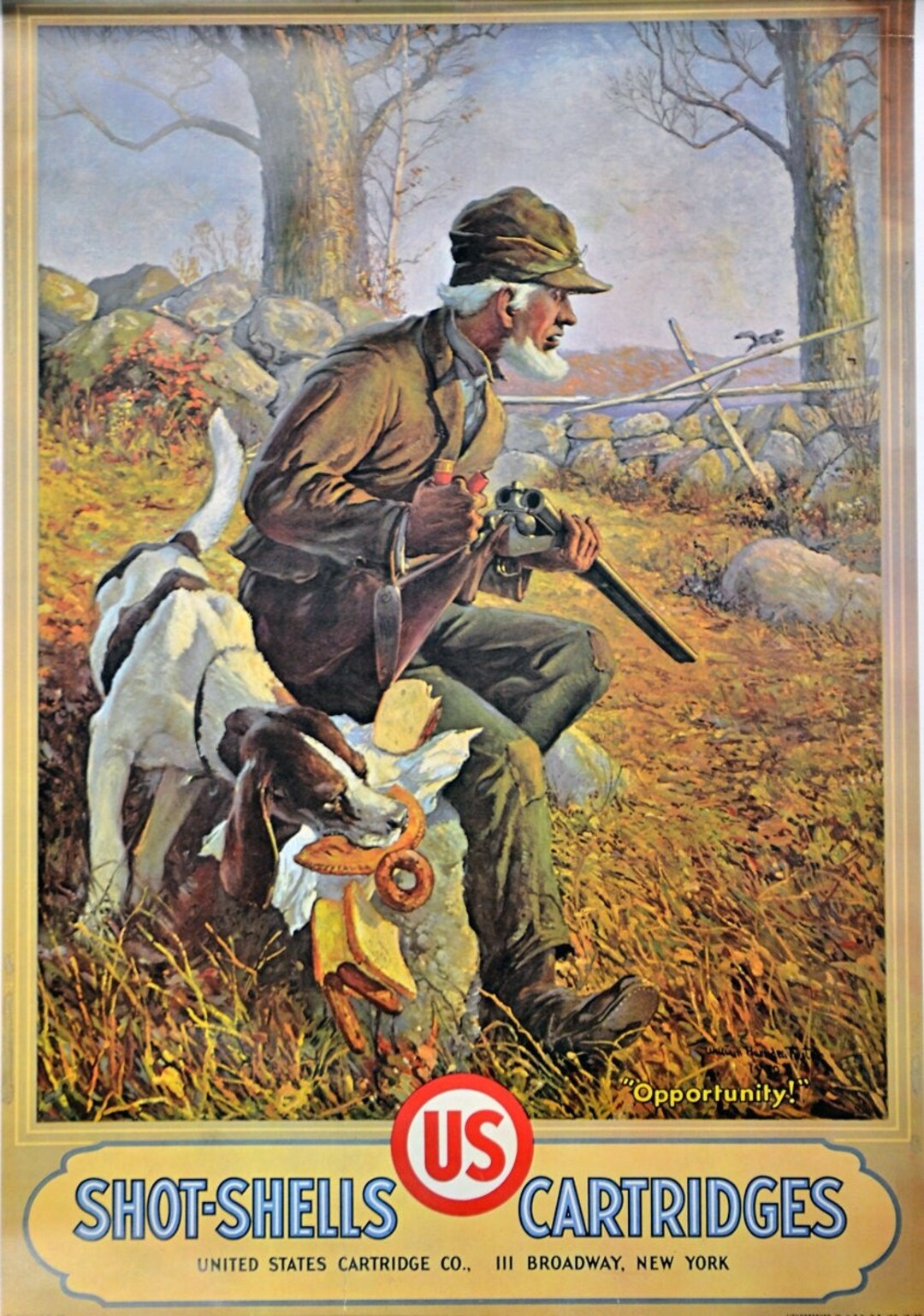 Vintage Hunting Deer Bear Quail Reproduction Framing Print Advertising ...