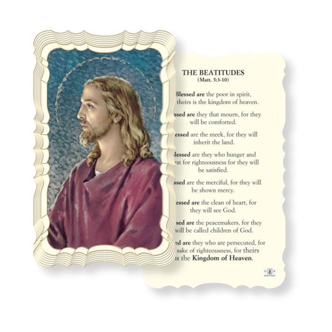 Jesus the Beatitudes Holy Card Featuring Gold Foil Embossed - Etsy