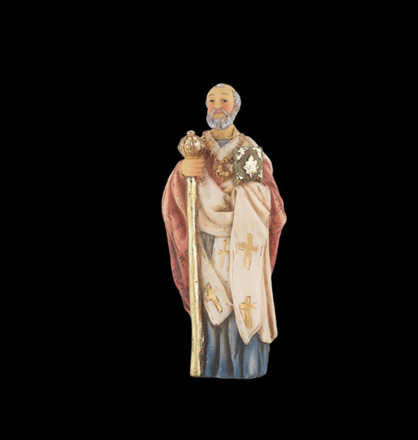 Saint Nicholas Statue Beautiful Hand Painted Catholic Saints - Etsy