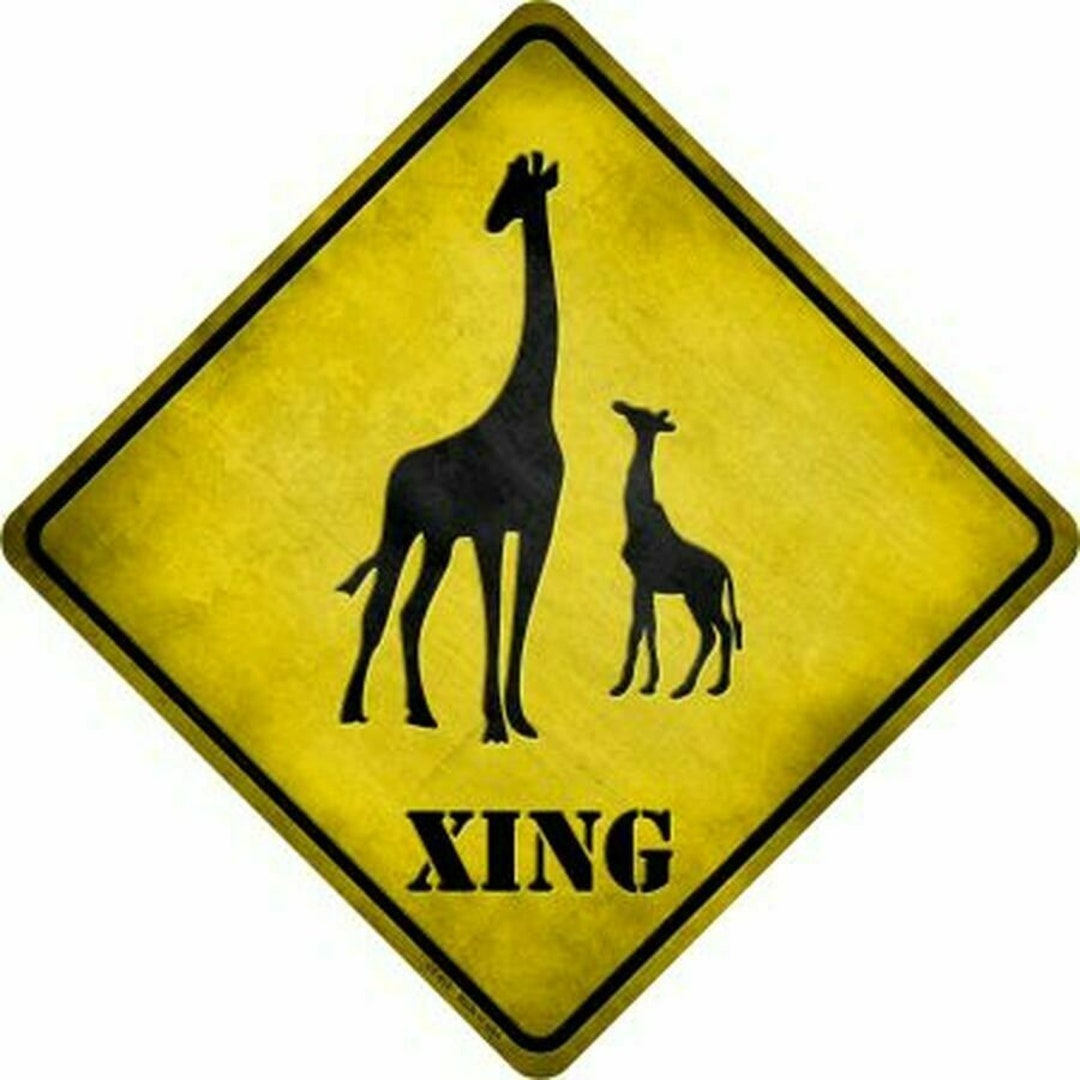 Safari Giraffe Crossing Sign Large Tin Sign New - Etsy