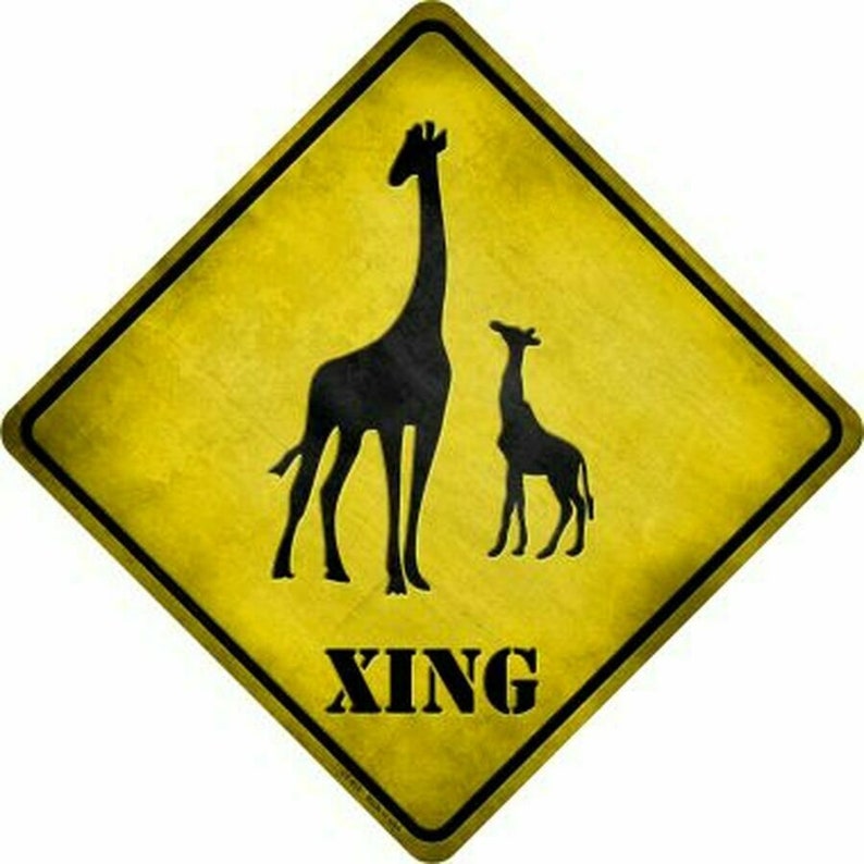 Safari Giraffe Crossing Sign Large Tin Sign New - Etsy