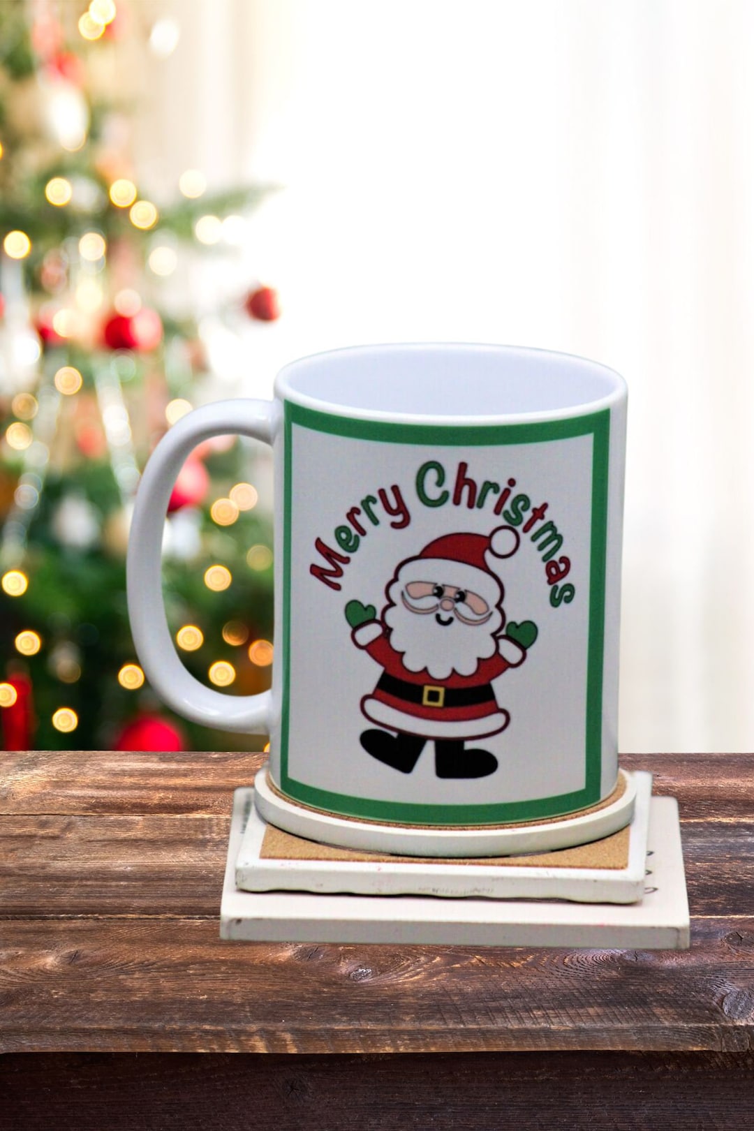 Santa Christmas Coffee Mug Jingle Bells I Believe Holiday Cheer - Etsy