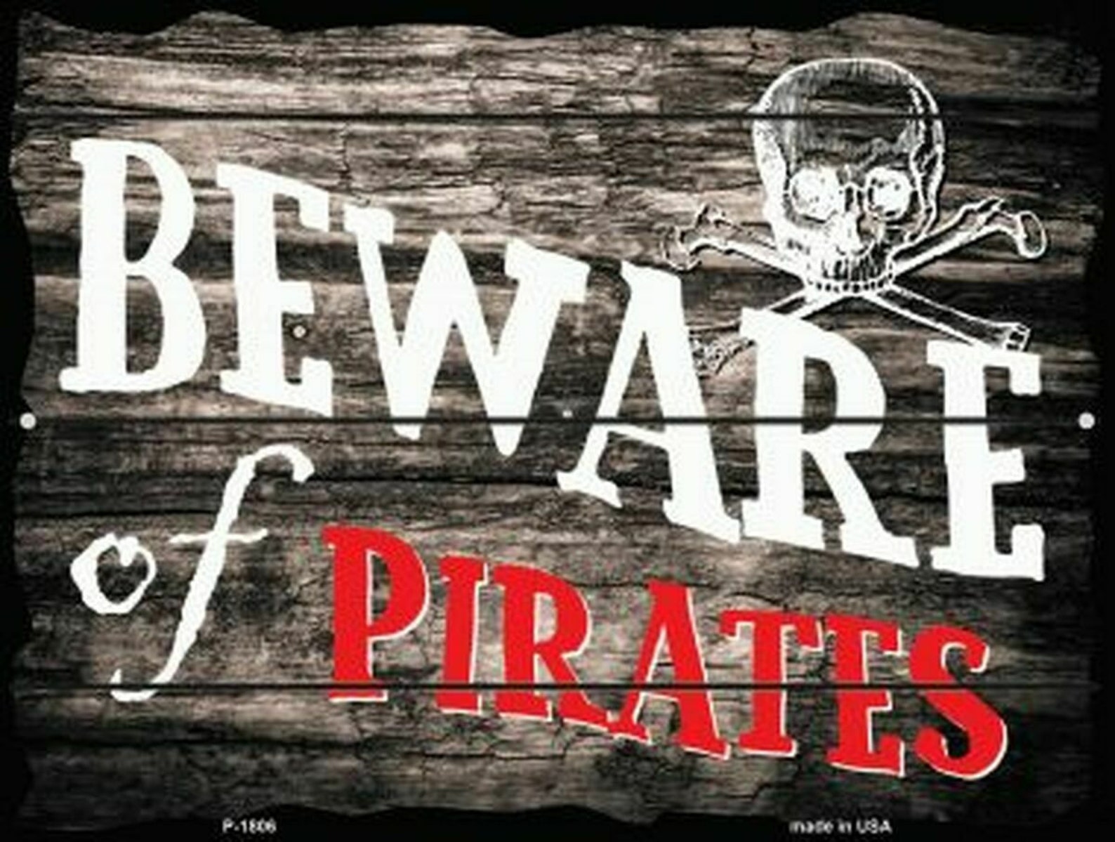 Skull Head Pirate Beware of Pirates Tin Sign Wall Decor New - Etsy