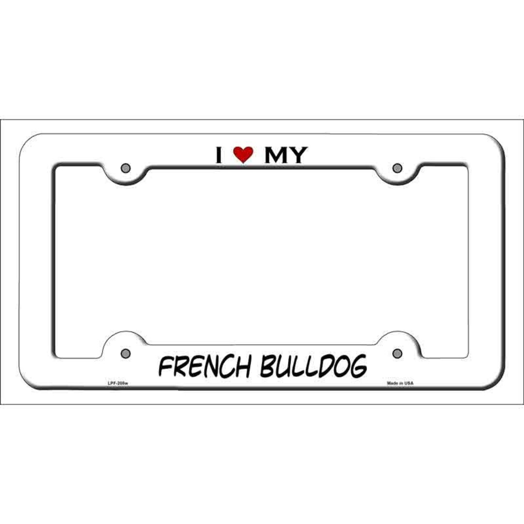 French Bulldog Novelty Metal License Plate Frame 2 Colors - Etsy